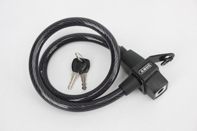 Abus Spiralkabelschl 65cm+Halter sw (100458)