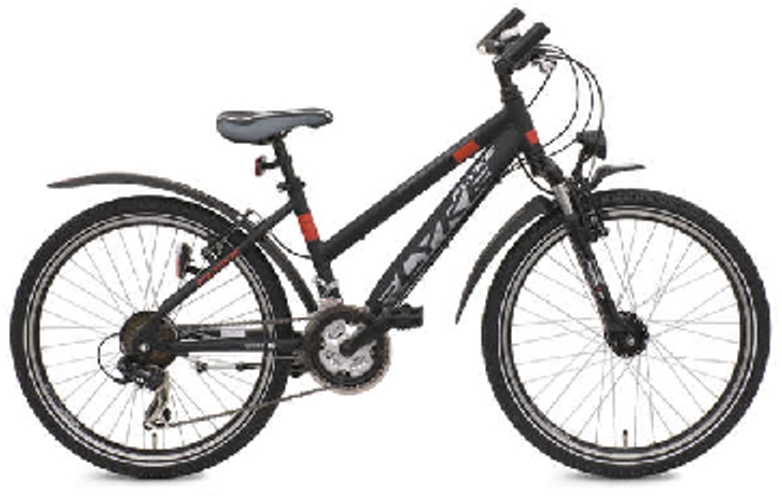 Flyke 24 Zoll Mädchenfahrrad 21 Gang Kettenschaltung schwarz