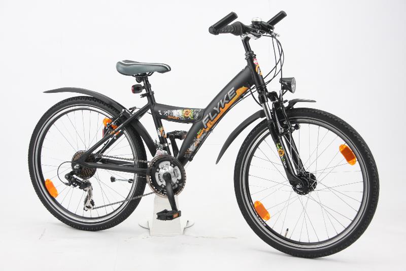 Flyke 24 Zoll Jungenfahrrad 21 Gang Kettenschaltung schwarz
