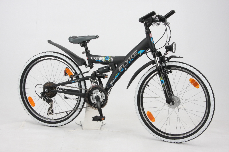 Flyke 24 Zoll Jungenfahrrad 21 Gang Kettenschaltung schwarz