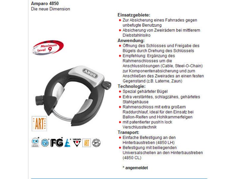 Abus Rahmenschloss Amparo 4850 sw (100208)